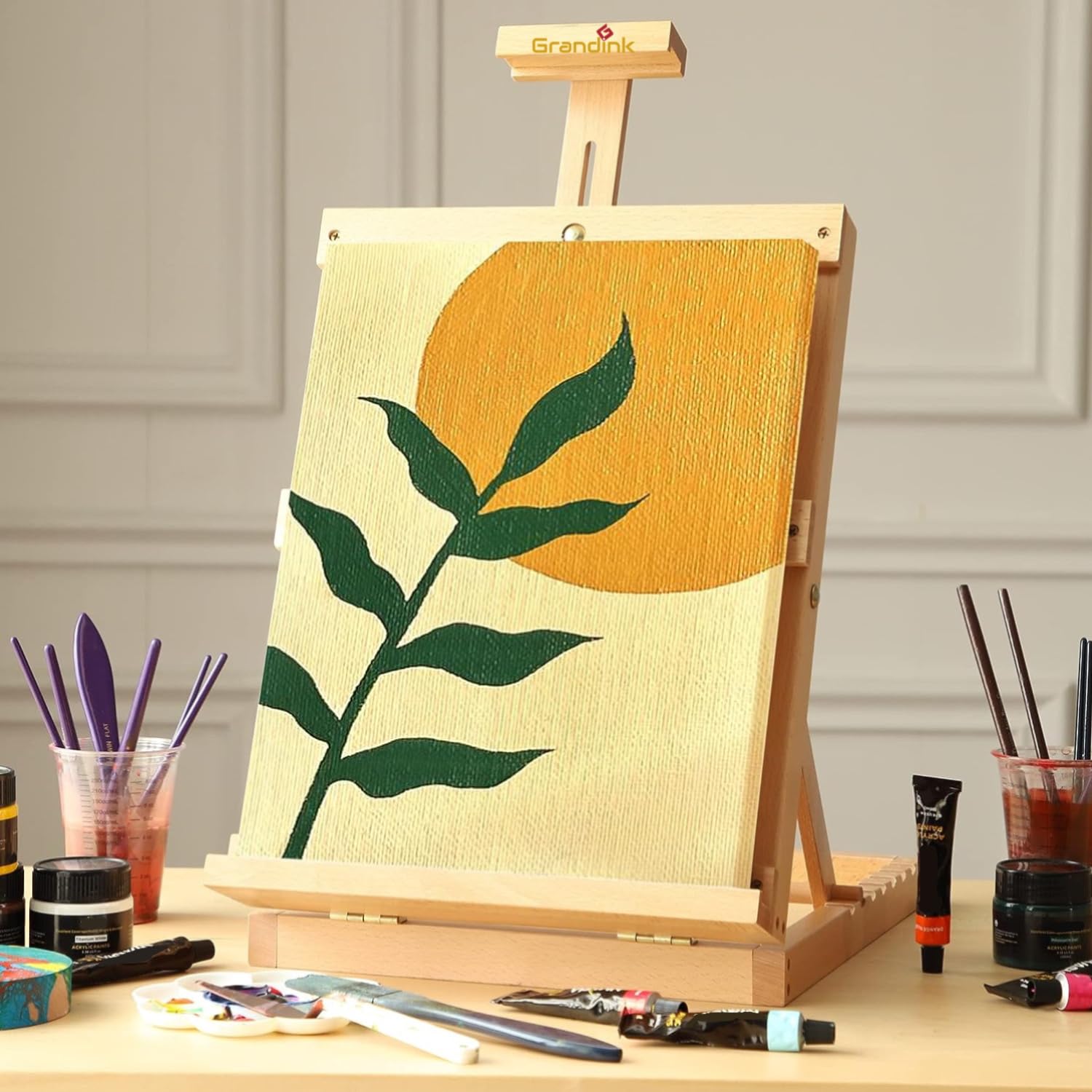Grandink®H-Frame Beechwood Tabletop Wooden Easel - Grandink