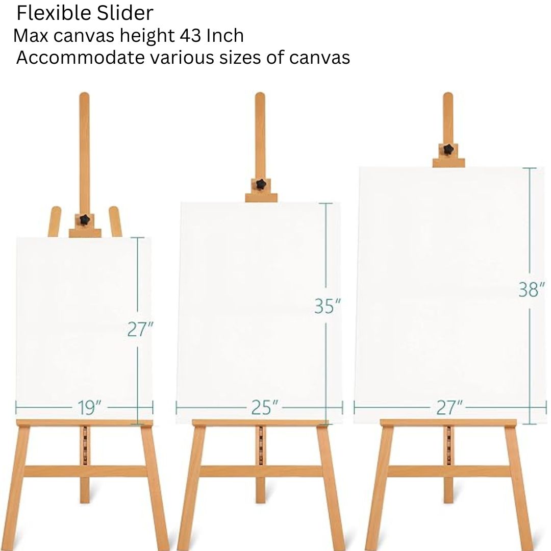 Grandink Lyre Style A-Frame BeechWood Art Easel for Painting