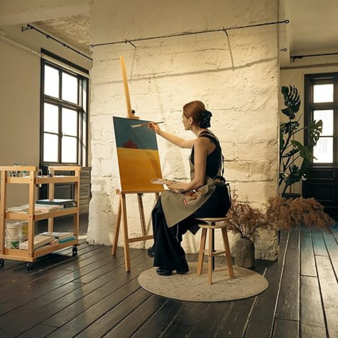 Grandink Lyre Style A-Frame BeechWood Art Easel for Painting